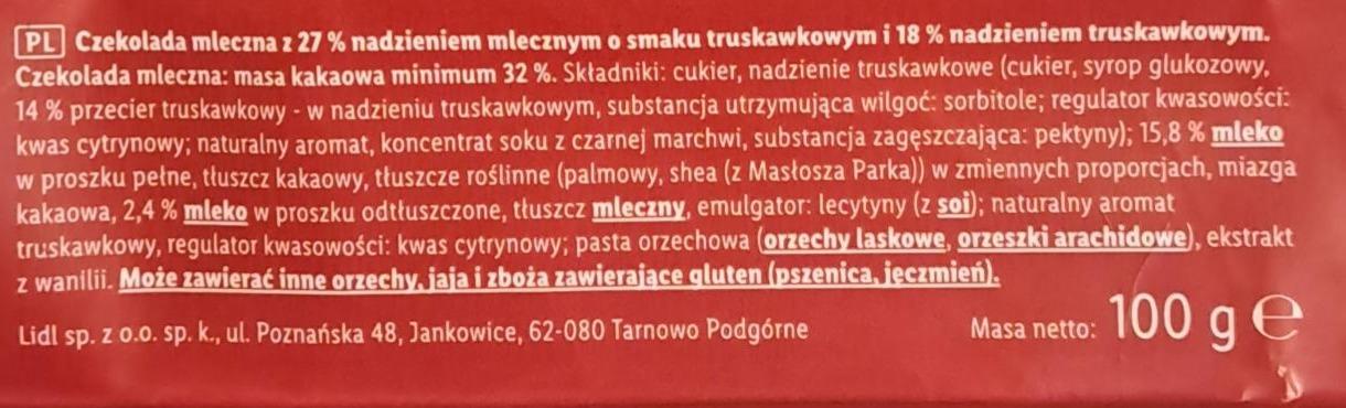 Czekolada mleczna nadziewana truskawkowa Fin CARRÉ - kalorie, kJ i ... Czekolada mleczna nadziewana truskawkowa Fin CARRÉ - kalorie, kJ i ...