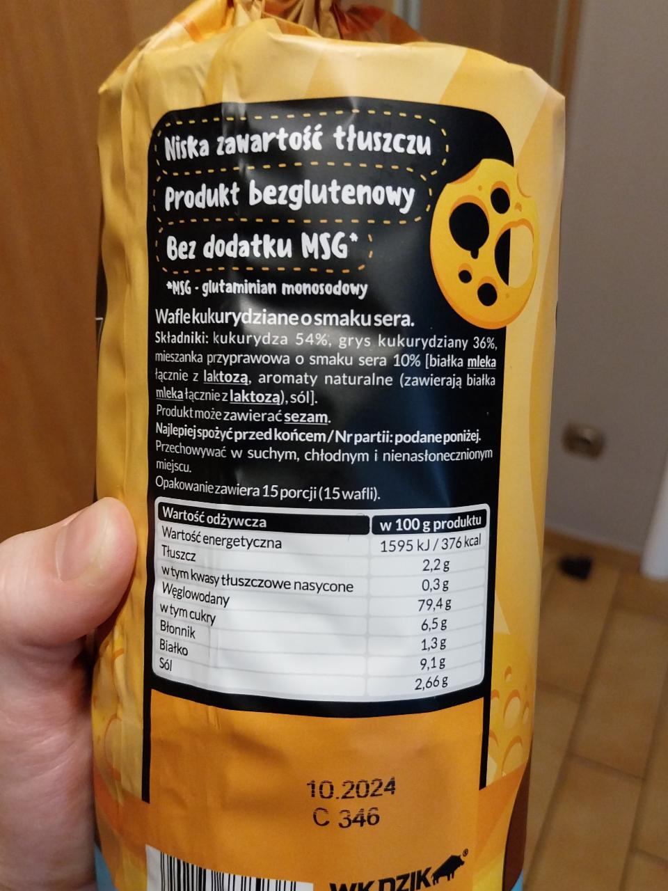 Wafle kukurydziane o smaku serowym Dzik - kalorie, kJ i wartości ... Wafle kukurydziane o smaku serowym Dzik - kalorie, kJ i wartości ...